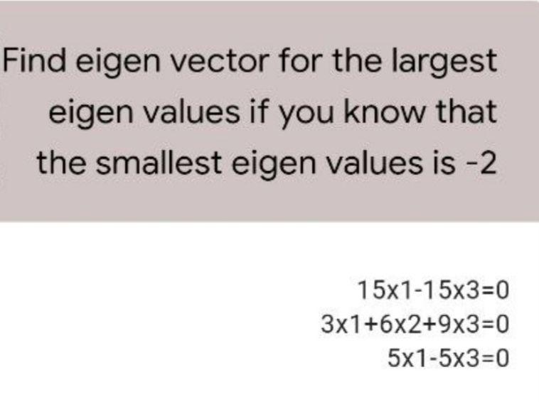 Solved Find eigen vector for the largest eigen values if you | Chegg.com