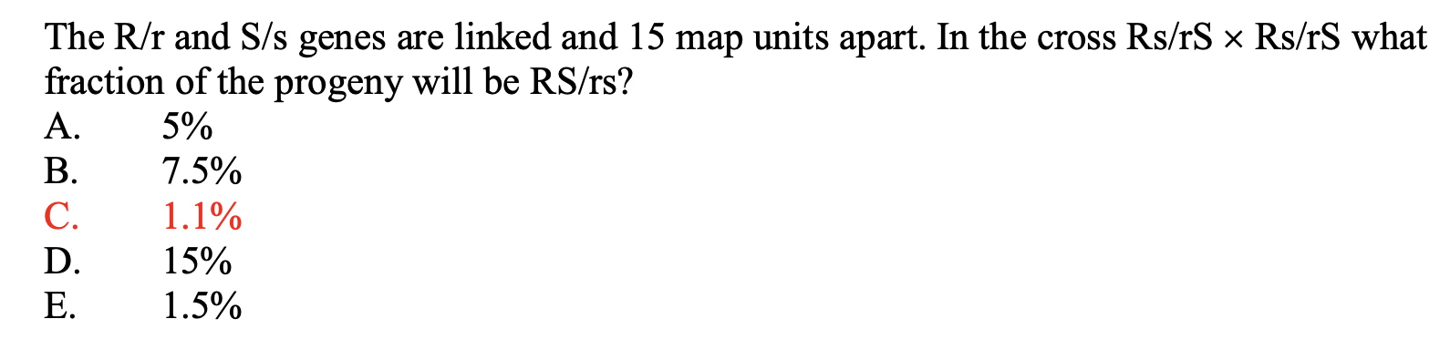 Solved The R/r and S/s genes are linked and 15 map units | Chegg.com