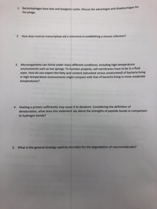 Solved Bacteriophages have lytic and lysogenic cycles. | Chegg.com