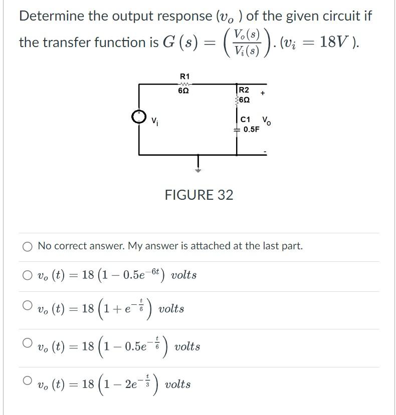 Solved Determine the output response (vo) of the given | Chegg.com