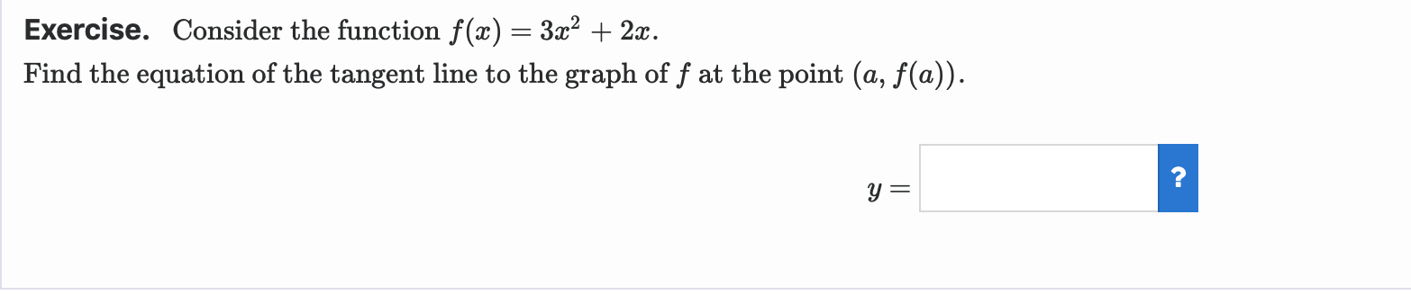 Solved Exercise. Consider the function f(x) = 3x2 + 2x. Find | Chegg.com