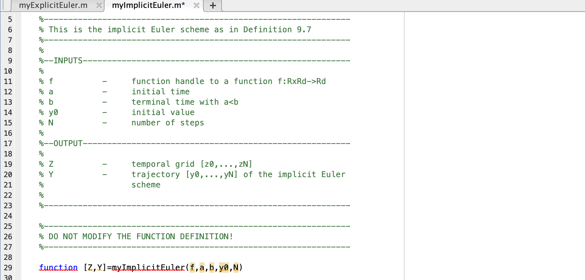Assignment 4.1. (explicit and implicit Euler scheme, | Chegg.com