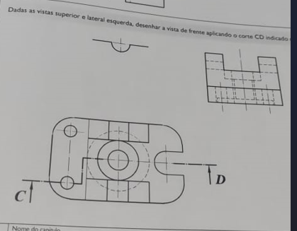 Solved Given the top and left side views, draw the front | Chegg.com