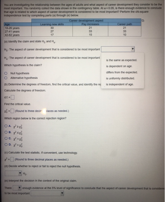 Solved You are investigating the relationship between the | Chegg.com