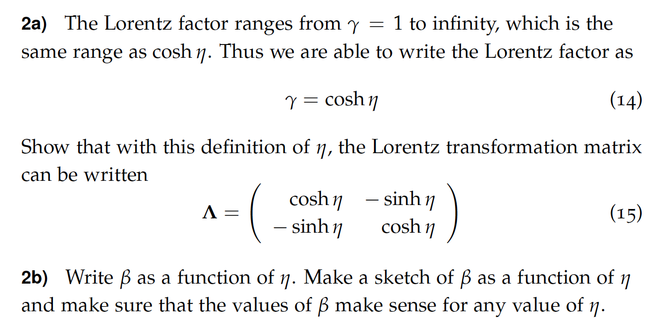 Solved = 2a) The Lorentz factor ranges from y = 1 to | Chegg.com