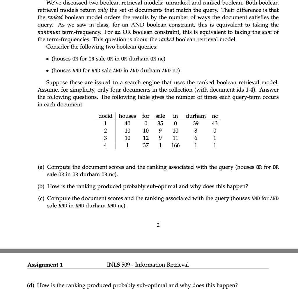 Weve Discussed Two Boolean Retrieval Models