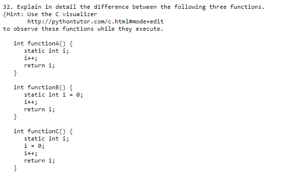 Solved 32. Explain in detail the difference between the | Chegg.com