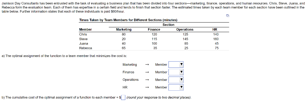Solved table below. Further information states that each of | Chegg.com