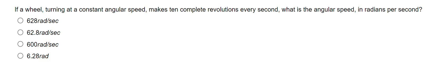 Solved If a wheel, turning at a constant angular speed, | Chegg.com