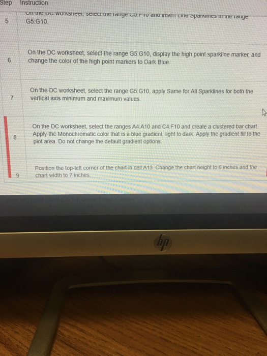 Step Instruction 1 Start Excel. Download and open the | Chegg.com
