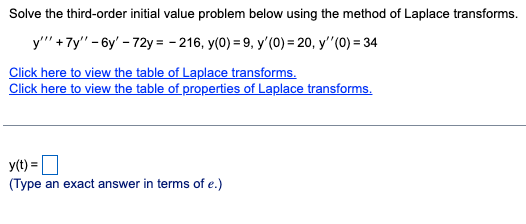 Solved Solve the third-order initial value problem below | Chegg.com