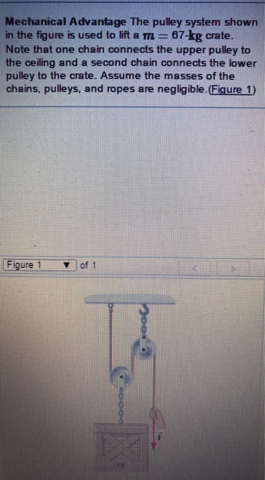 Solved Mechanical Advantage The pulley system shown in the | Chegg.com