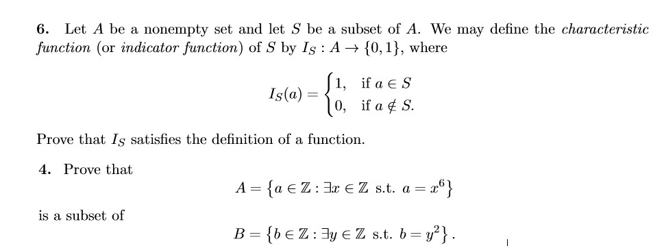 Solved 6. Let A be a nonempty set and let S be a subset of | Chegg.com