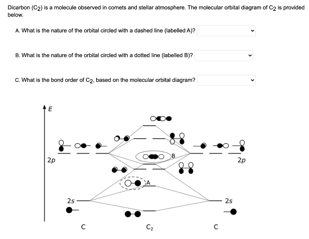 Solved Dicarbon (C2) is a molecule observed in comets and | Chegg.com