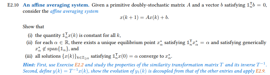 Solved 2.10 An affine averaging system. Given a primitive | Chegg.com