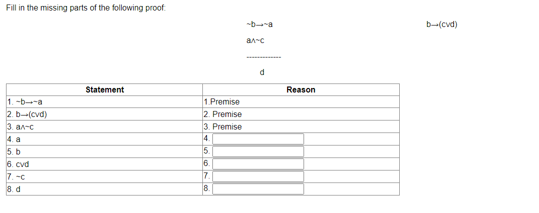Solved Fill in the missing parts of the following proof: | Chegg.com