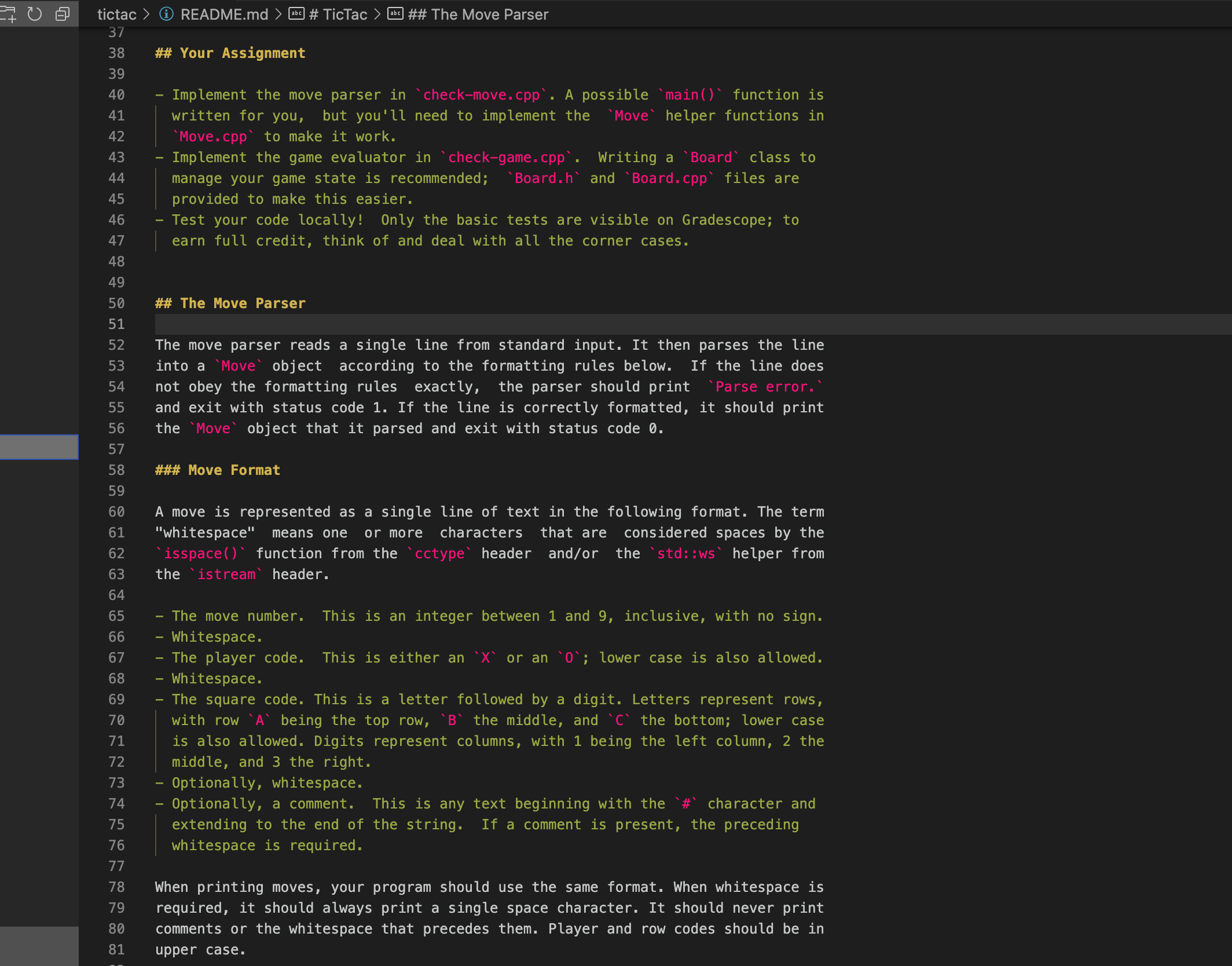 Solved \# TicTac In this lab, you'll implement a program | Chegg.com