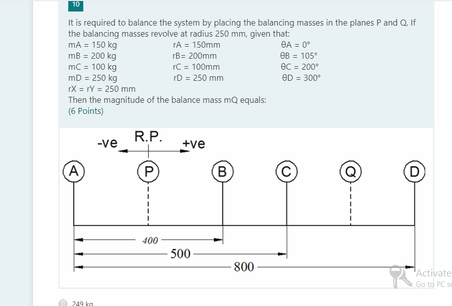 Solved 10 It is required to balance the system by placing | Chegg.com