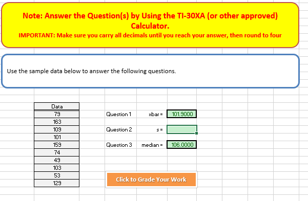 Solved Note: Answer the Question(s) by Using the T1-30XA (or | Chegg.com