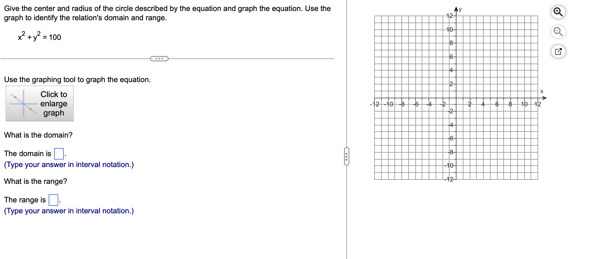 Solved Give the center and radius of the circle described by | Chegg.com