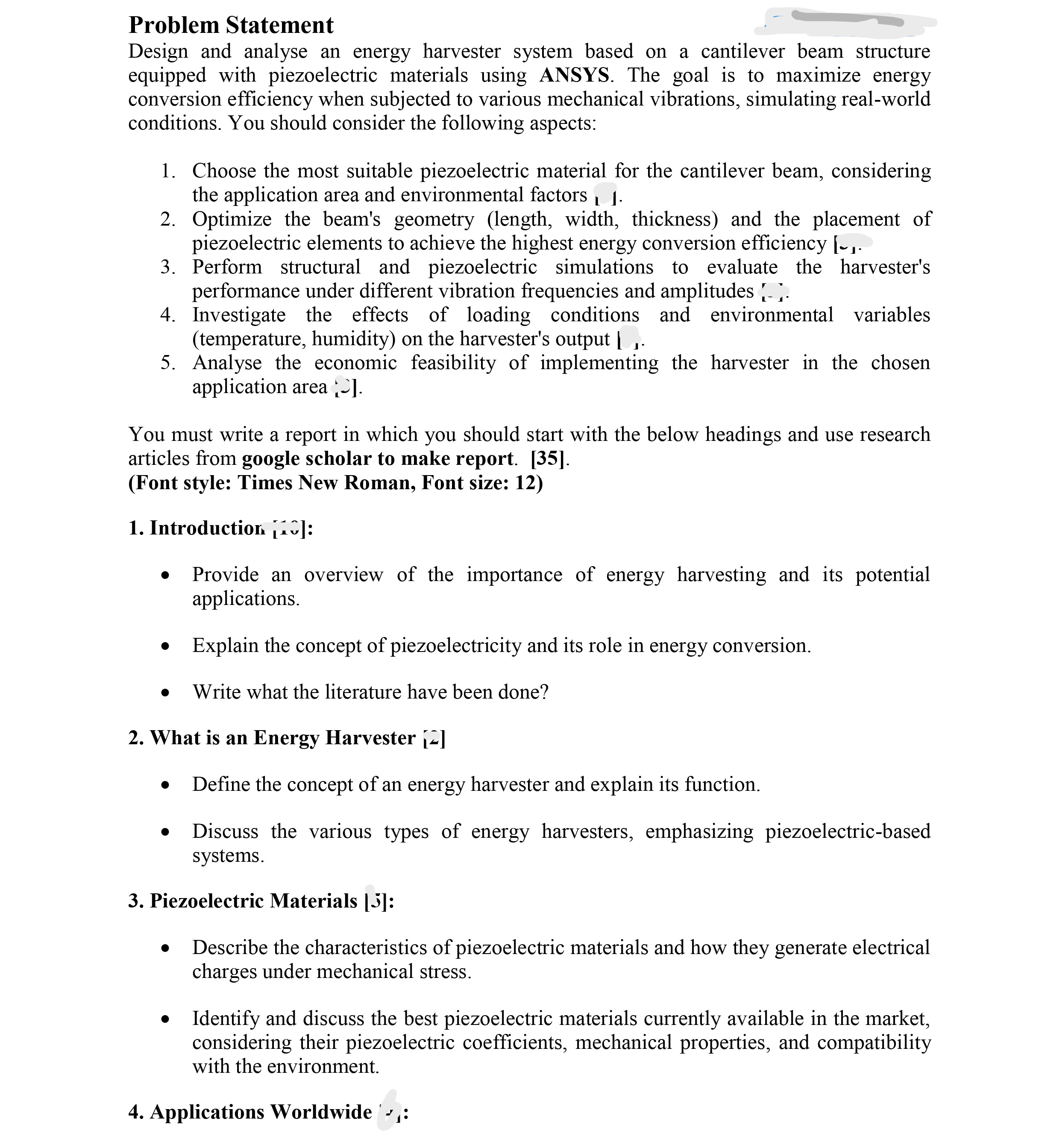 Solved Problem Statement Design and analyse an energy | Chegg.com