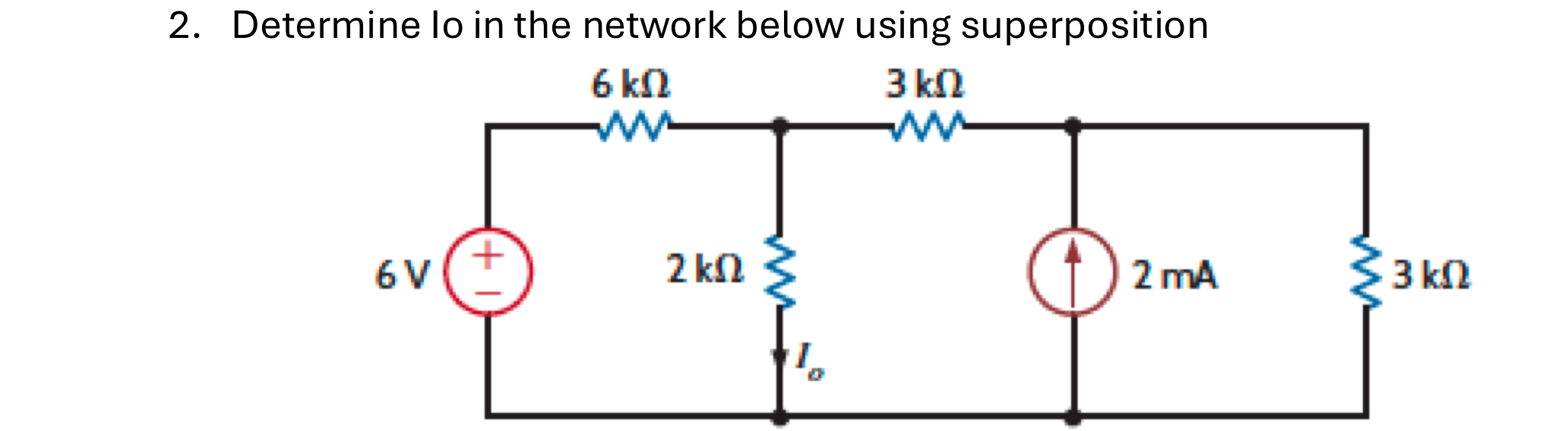 Solved 2. ﻿Determine lo in the network below using | Chegg.com