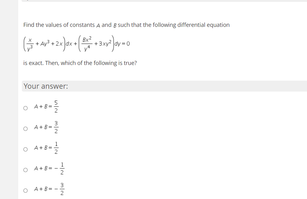 Solved Find the values of constants A and B such that the | Chegg.com