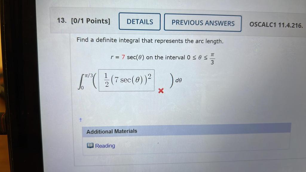 Solved Find a definite integral that represents the arc | Chegg.com