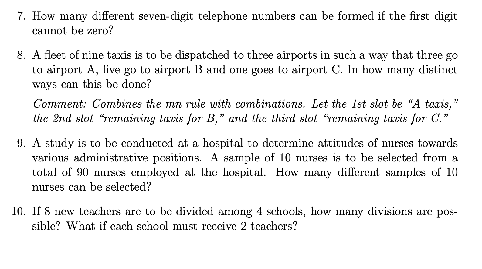 Solved 7. How many different seven-digit telephone numbers | Chegg.com