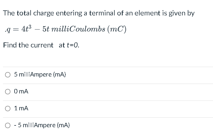 Solved The total charge entering a terminal of an element is | Chegg.com