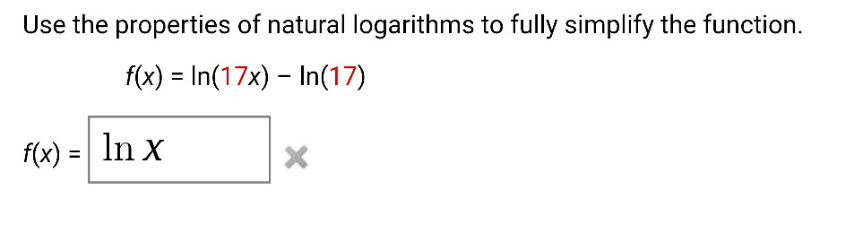 Solved Use the properties of natural logarithms to fully | Chegg.com