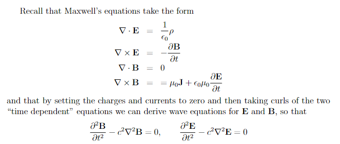 Solved Recall that Maxwell's equations take the form | Chegg.com