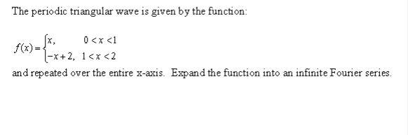 Solved The periodic triangular wave is given by the | Chegg.com