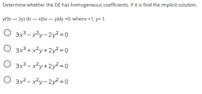 Solved Determine whether the DE has homogeneous | Chegg.com