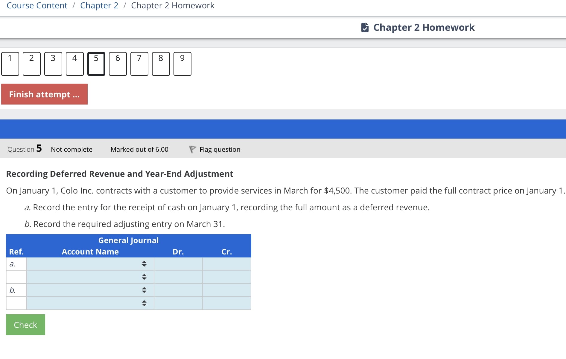 Solved Recording Deferred Revenue and Year-End Adjustment On | Chegg.com