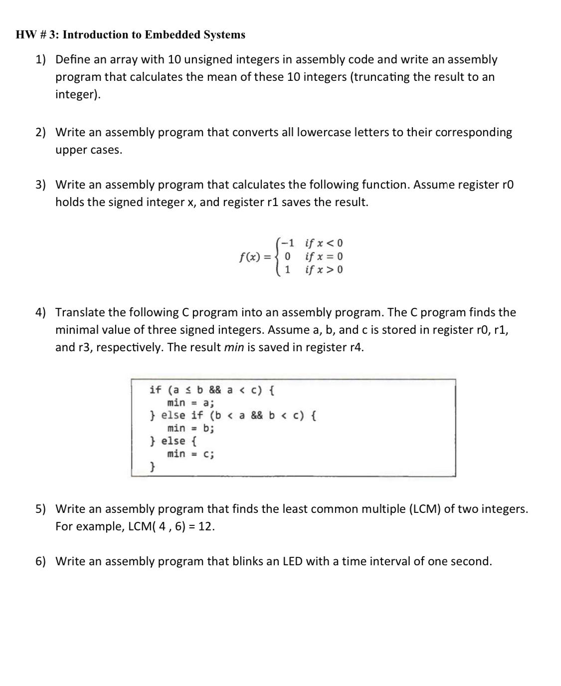 Solved HW # 3: Introduction to Embedded Systems Define an | Chegg.com