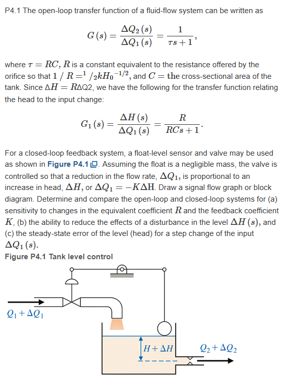 Solved P4.1 The open-loop transfer function of a fluid-flow | Chegg.com