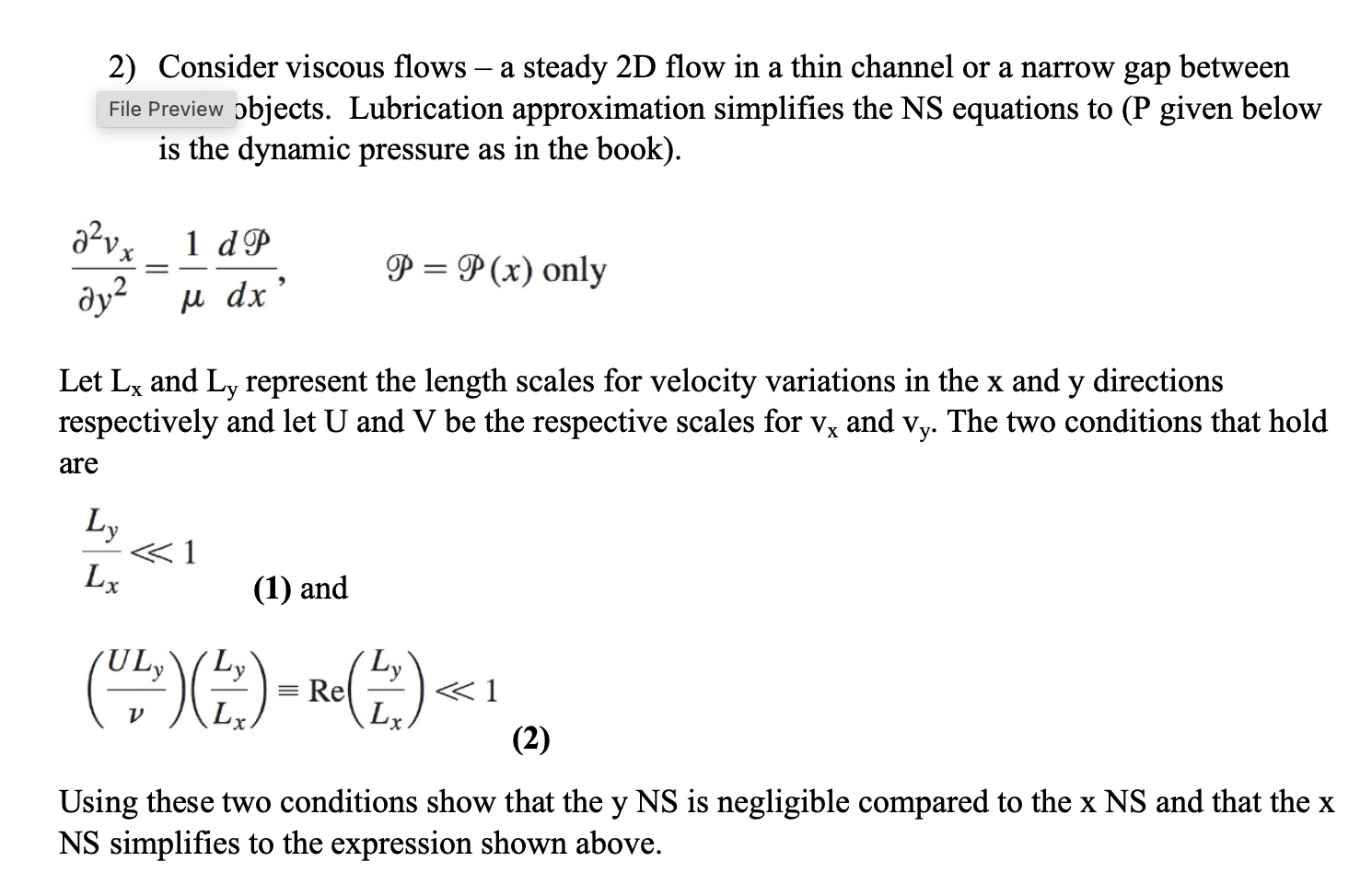 Solved Consider viscous flows - ﻿a steady 2 D ﻿flow in ﻿a | Chegg.com
