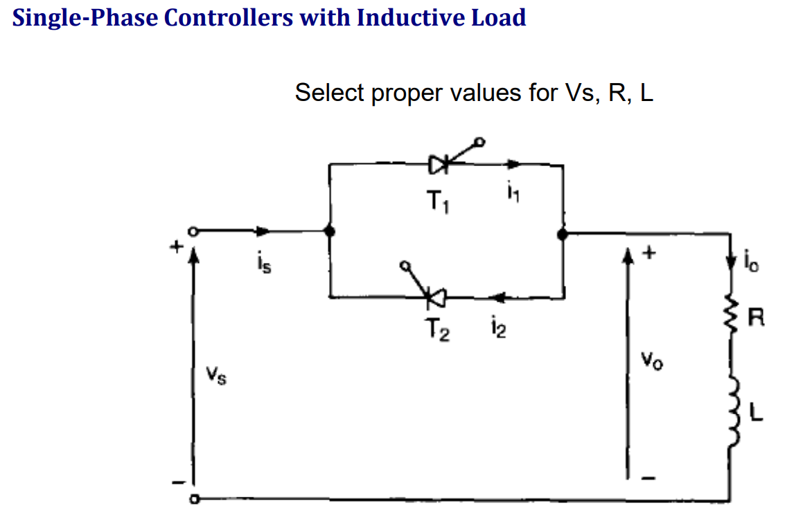 Single-Phase Controllers with Inductive Load Select | Chegg.com