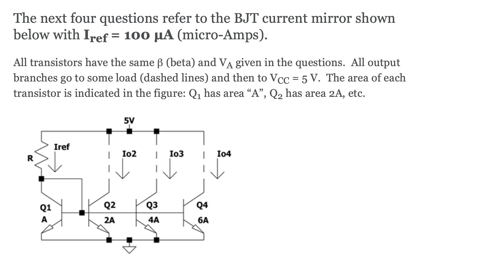 Solved The next four questions refer to the BJT current | Chegg.com