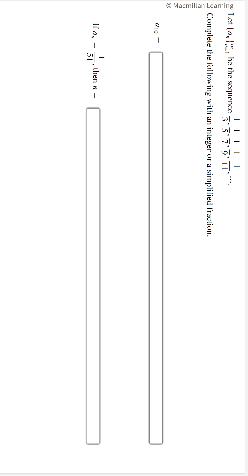 Solved Let {an}n=1∞ be the sequence 31,51,71,91,111,⋯. | Chegg.com