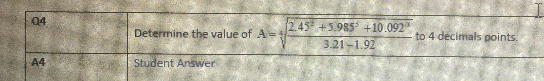 Solved \begin{tabular}{|l|l|} \hline Q4 & Determine the | Chegg.com