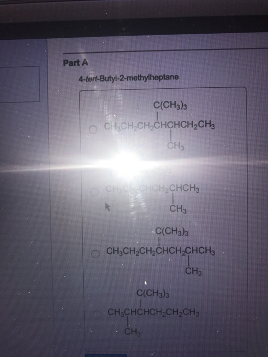 Solved Part A 4-tert-Butyl-2-methylheptane C(CH3)3 CH CH3 | Chegg.com