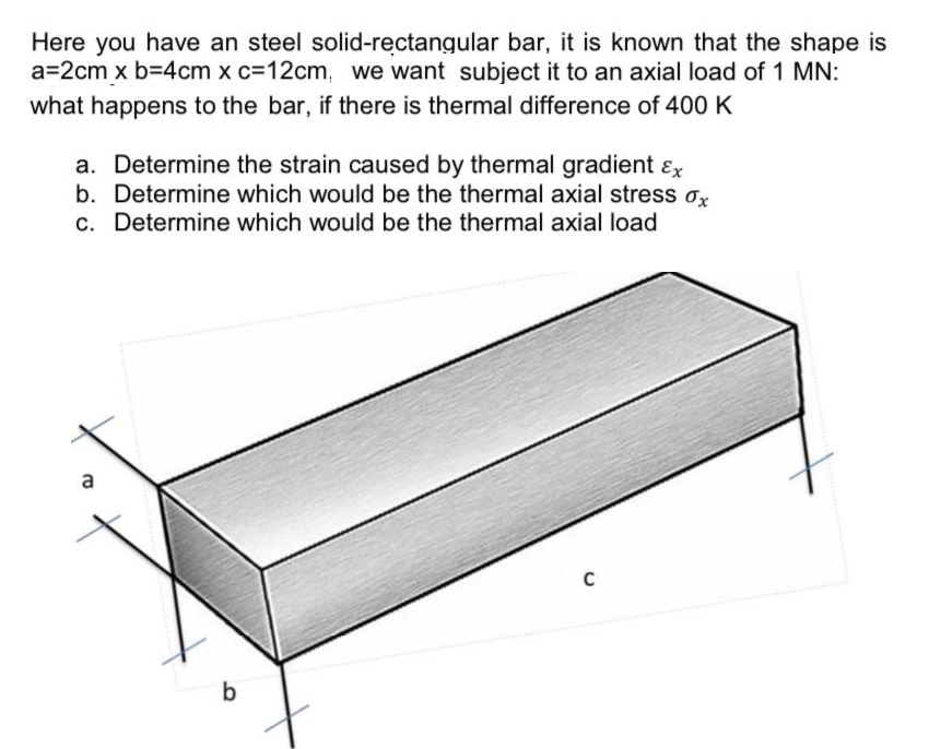 Here you have an steel solid-rectangular bar, it is | Chegg.com