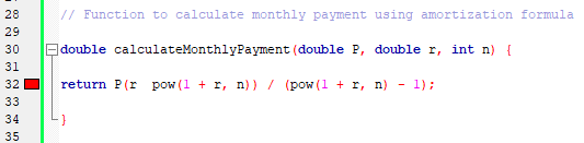 Solved I am making a loan calculator in C++, what is wrong | Chegg.com