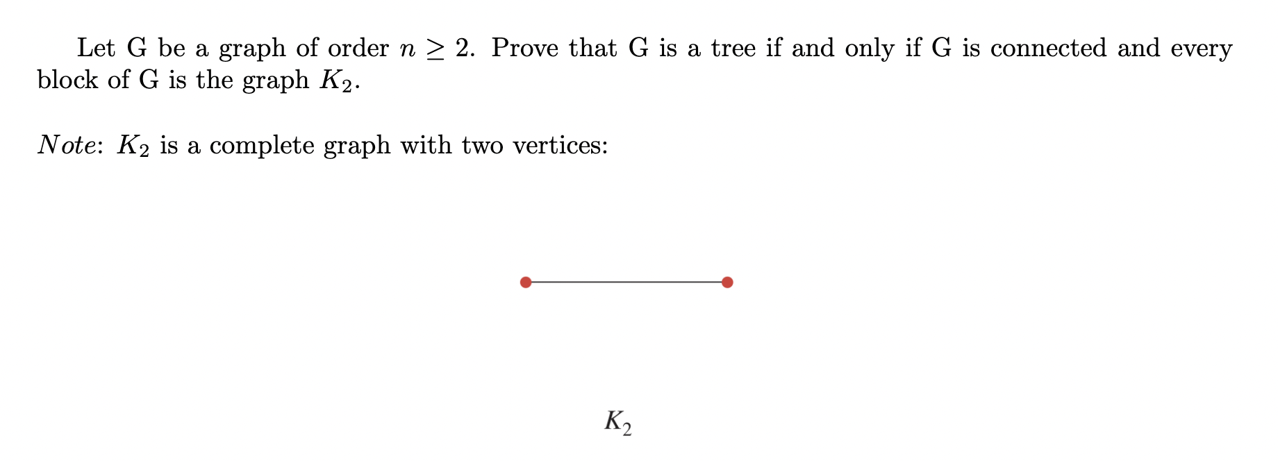 Solved Let G be a graph of order n > 2. Prove that G is a | Chegg.com