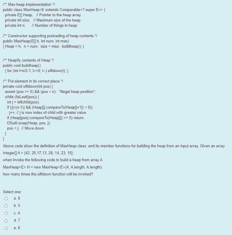 Solved P Max Heap Implementation Public Class Maxheap