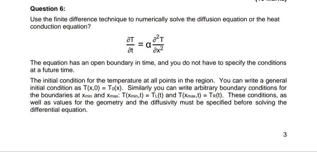 Solved Question 6: Use the finite difference technique to | Chegg.com