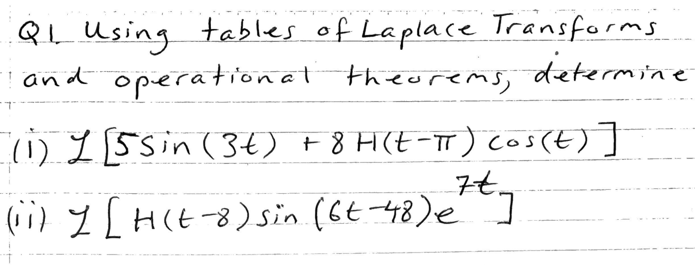 Solved Q1 Using tables of Laplace Transforms and operational | Chegg.com