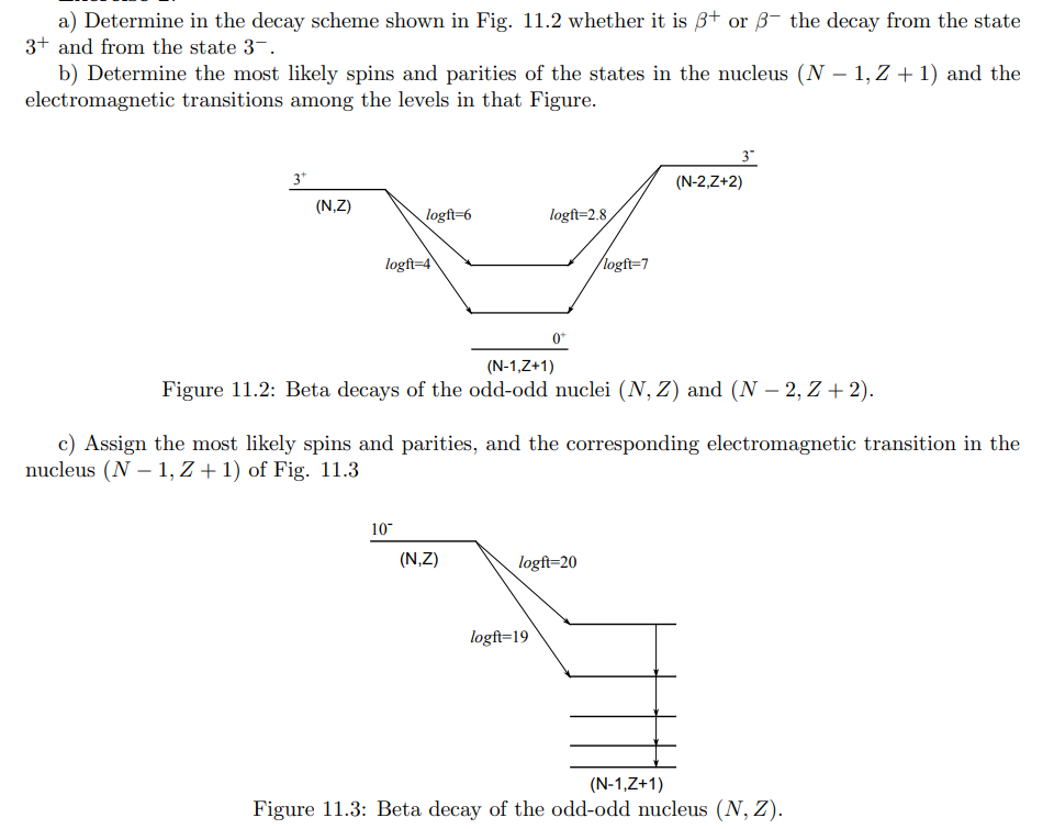 Solved aβ+or β-the decay from the state3+and from the state | Chegg.com